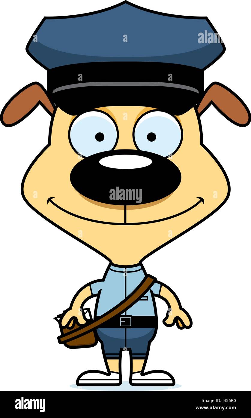 A cartoon mail carrier puppy smiling Stock Vector Image & Art - Alamy
