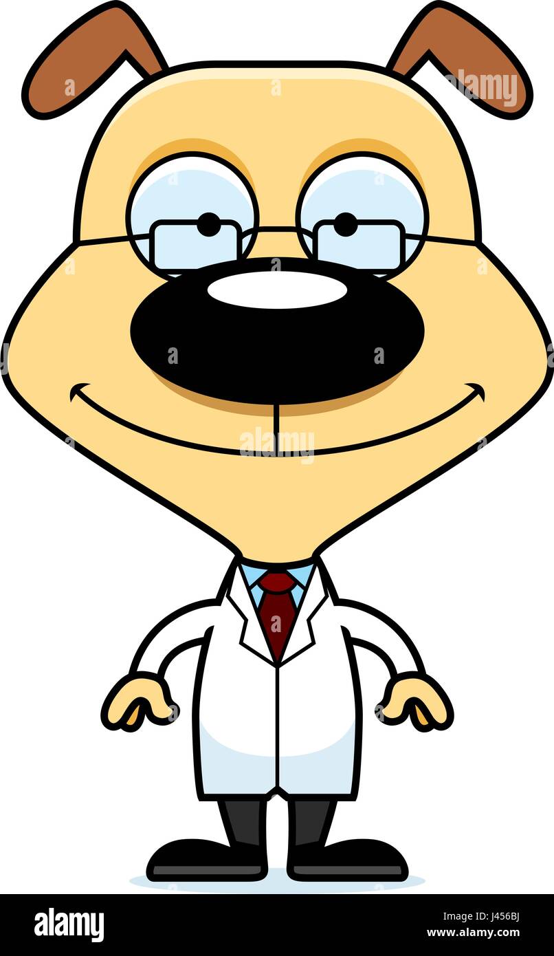 A cartoon scientist puppy smiling Stock Vector Image & Art - Alamy