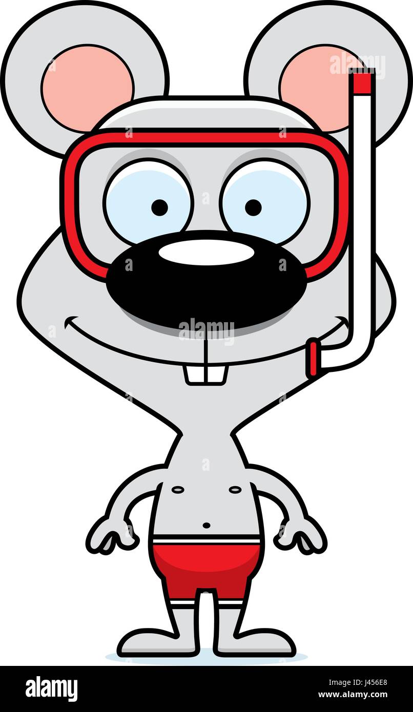 A cartoon snorkeler mouse smiling Stock Vector Image & Art - Alamy