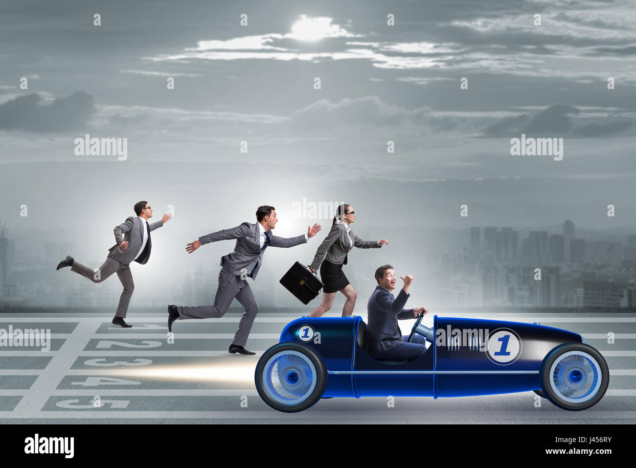 Competition concept with business people competing Stock Photo - Alamy