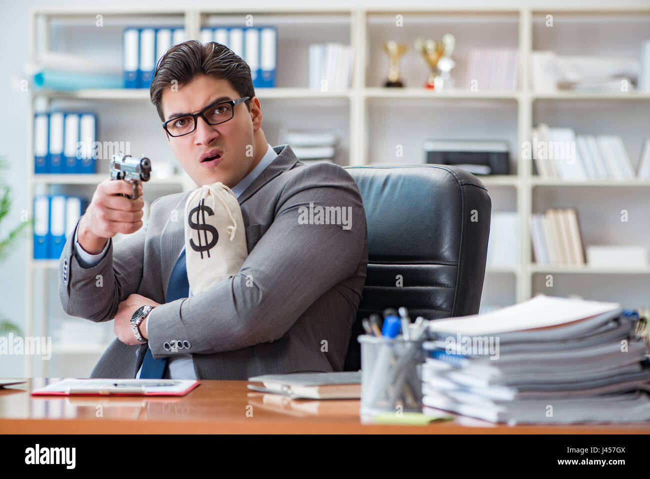Angry aggressive businessman in the office Stock Photo - Alamy