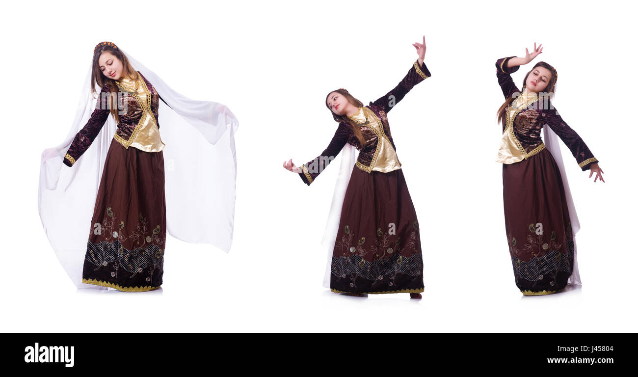 Young lady dancing traditional azeri dance Stock Photo - Alamy