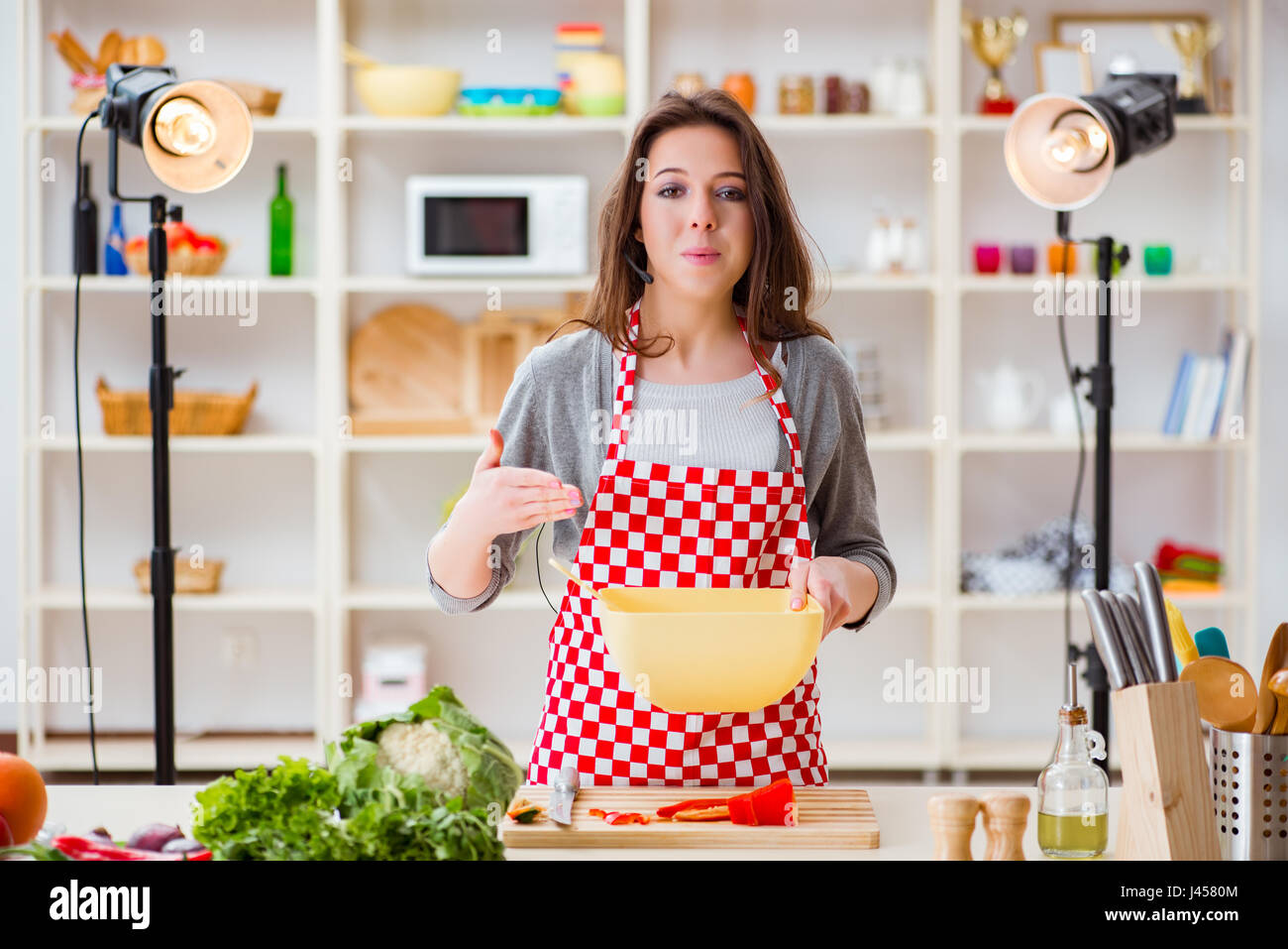 Food cooking tv show in the studio Stock Photo - Alamy
