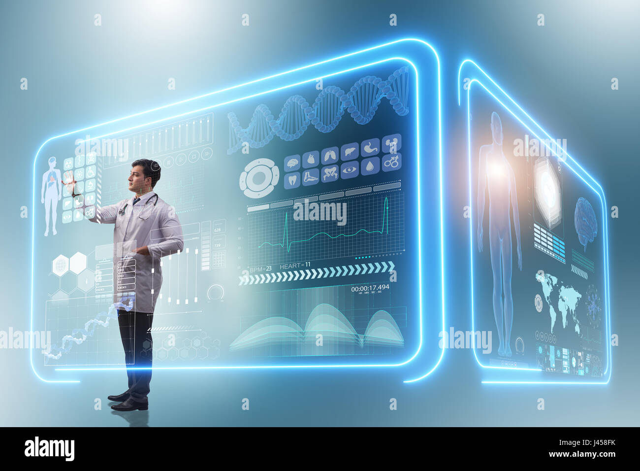 Man doctor in futuristic medicine medical concept Stock Photo - Alamy