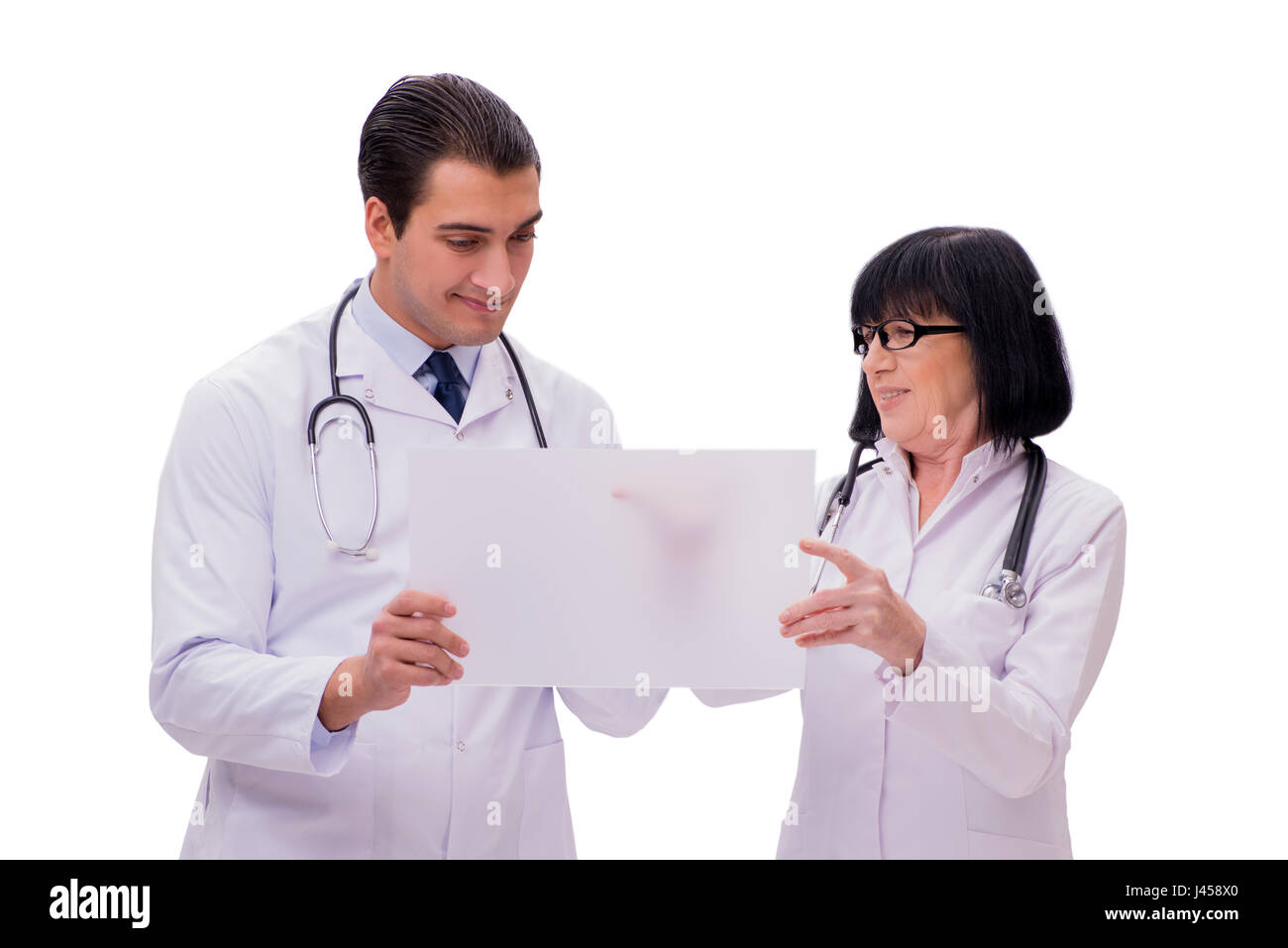 Two doctors isolated on the white background Stock Photo - Alamy