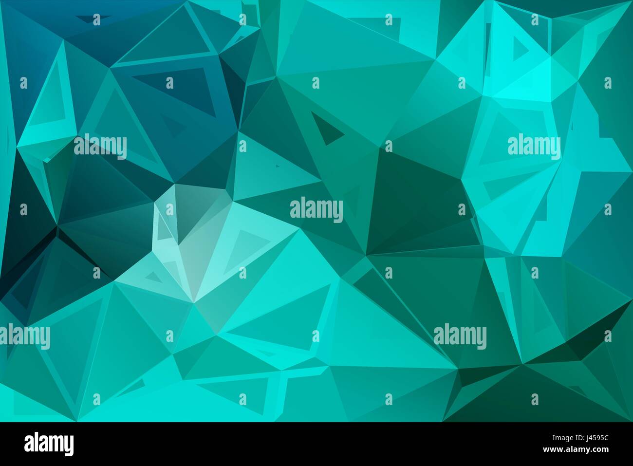 Turquoise green abstract random sizes low poly geometric background ...
