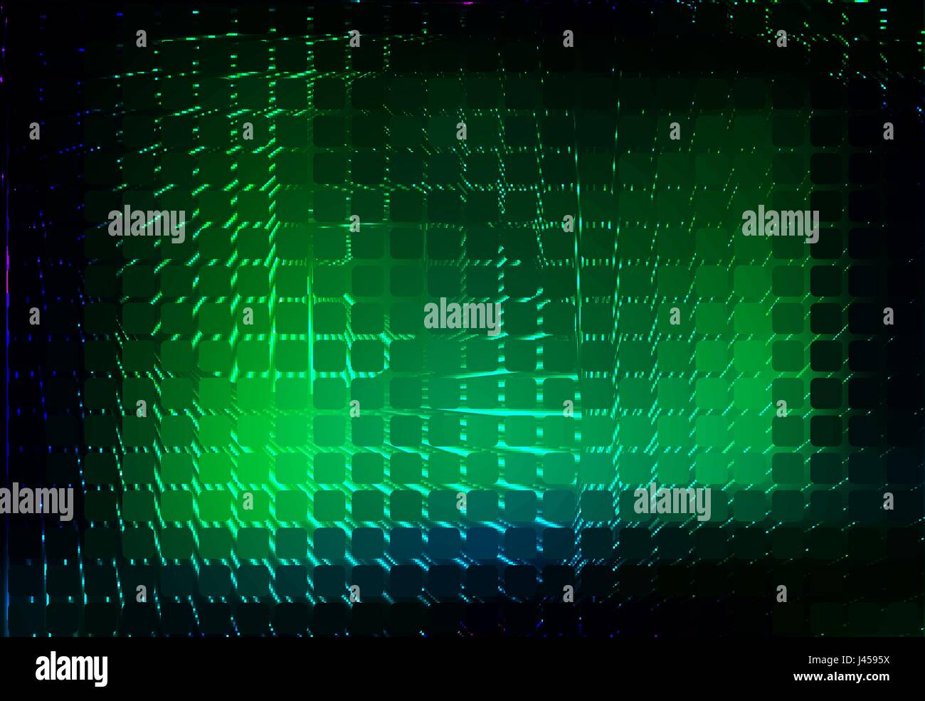 Glowing neon green glowing spiral mosaic rounded corners square tiles ...