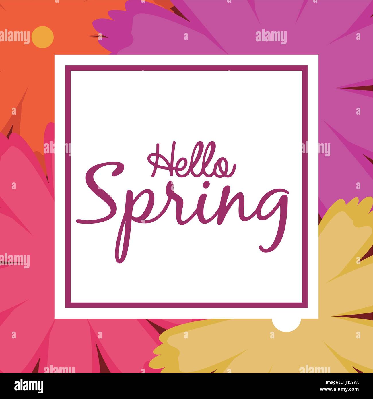 hello spring word multicolor flowers background Stock Vector Image ...