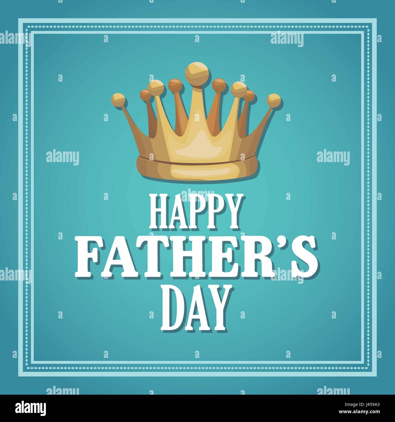happy fathers day card. cartoon golden crown greeting Stock Vector ...