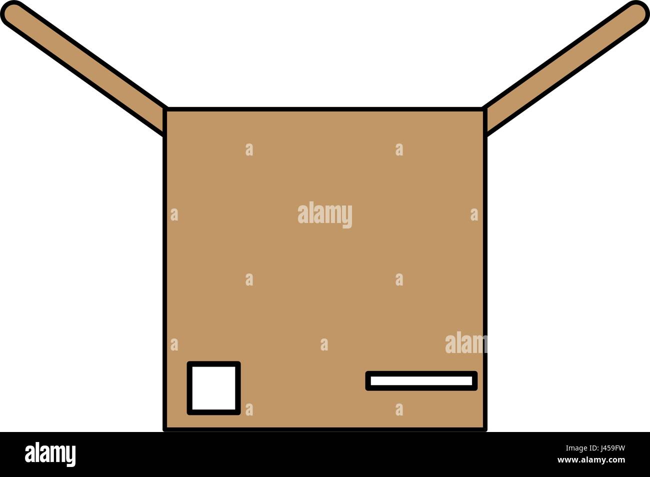 Opened brown cardboard box for packing Stock Vector Images - Alamy