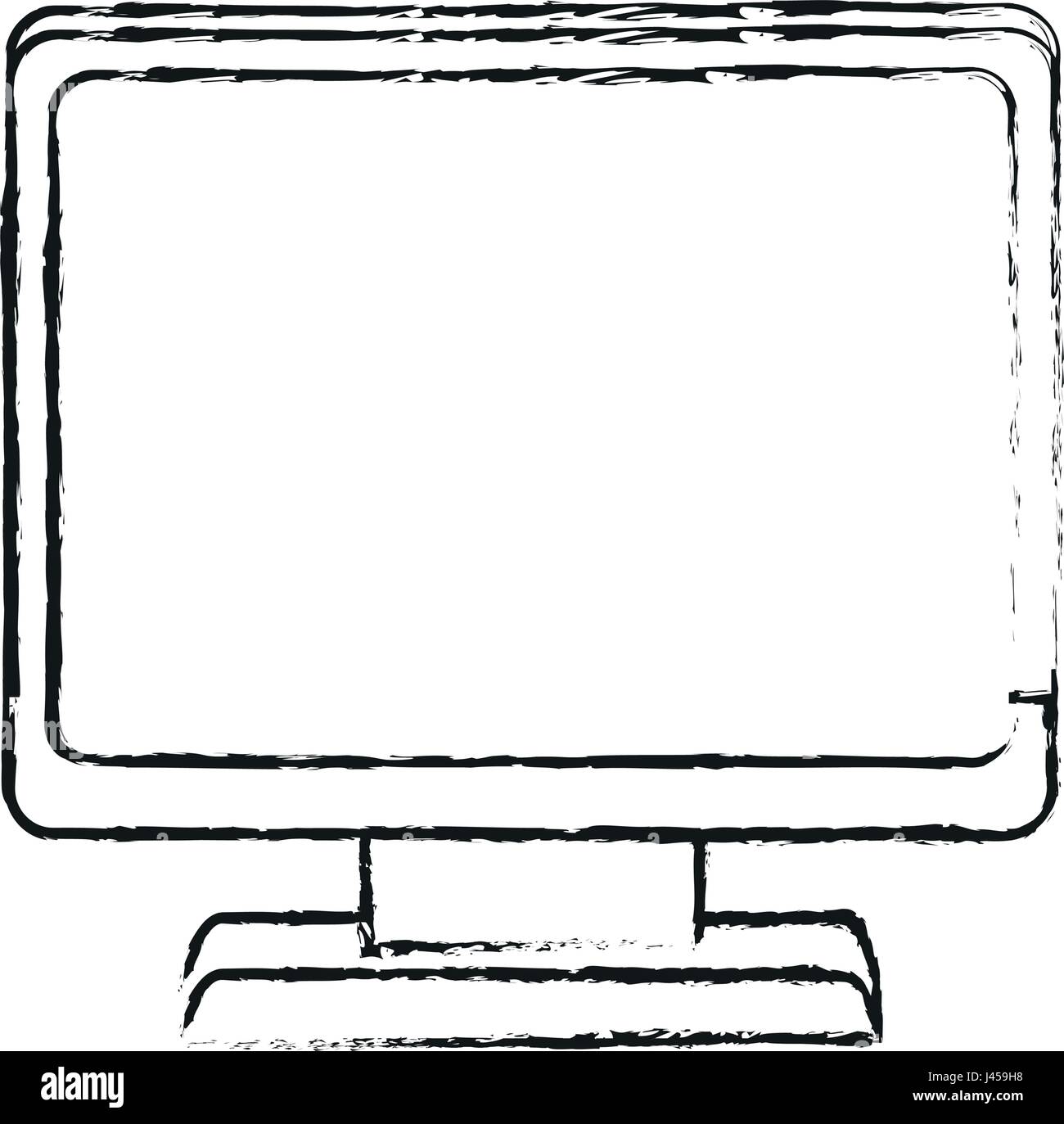 blurred silhouette cartoon front view computer display Stock Vector ...