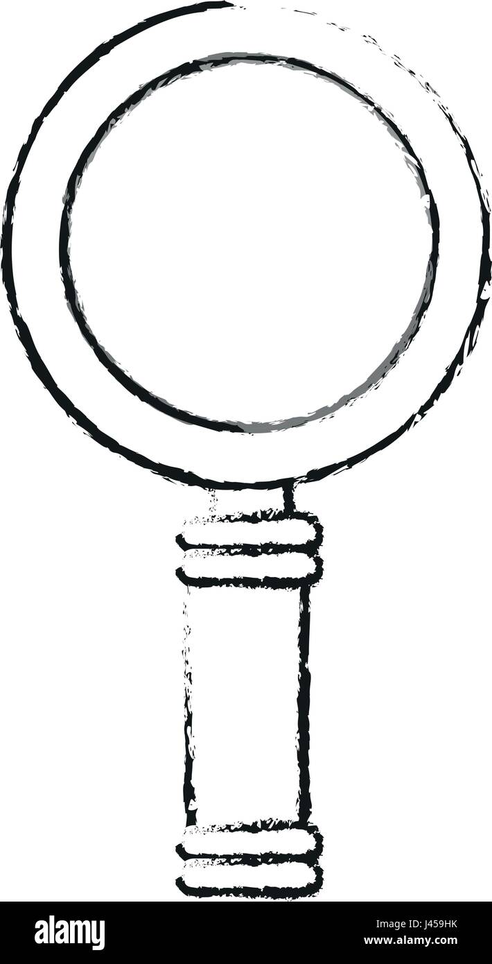 blurred silhouette cartoon magnifying glass with handle Stock Vector ...