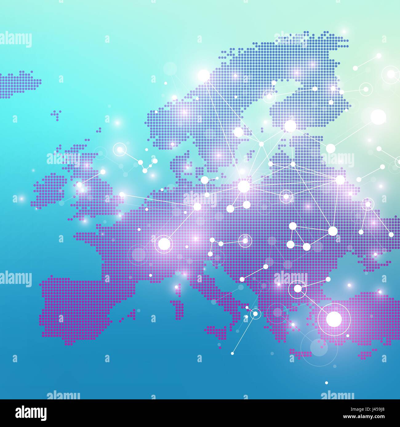 Dotted Europe Map. Geometric graphic background communication. Big data ...