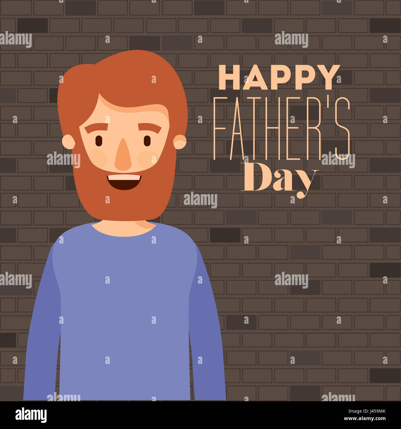 man half body with wall background with text of happy fathers day Stock ...