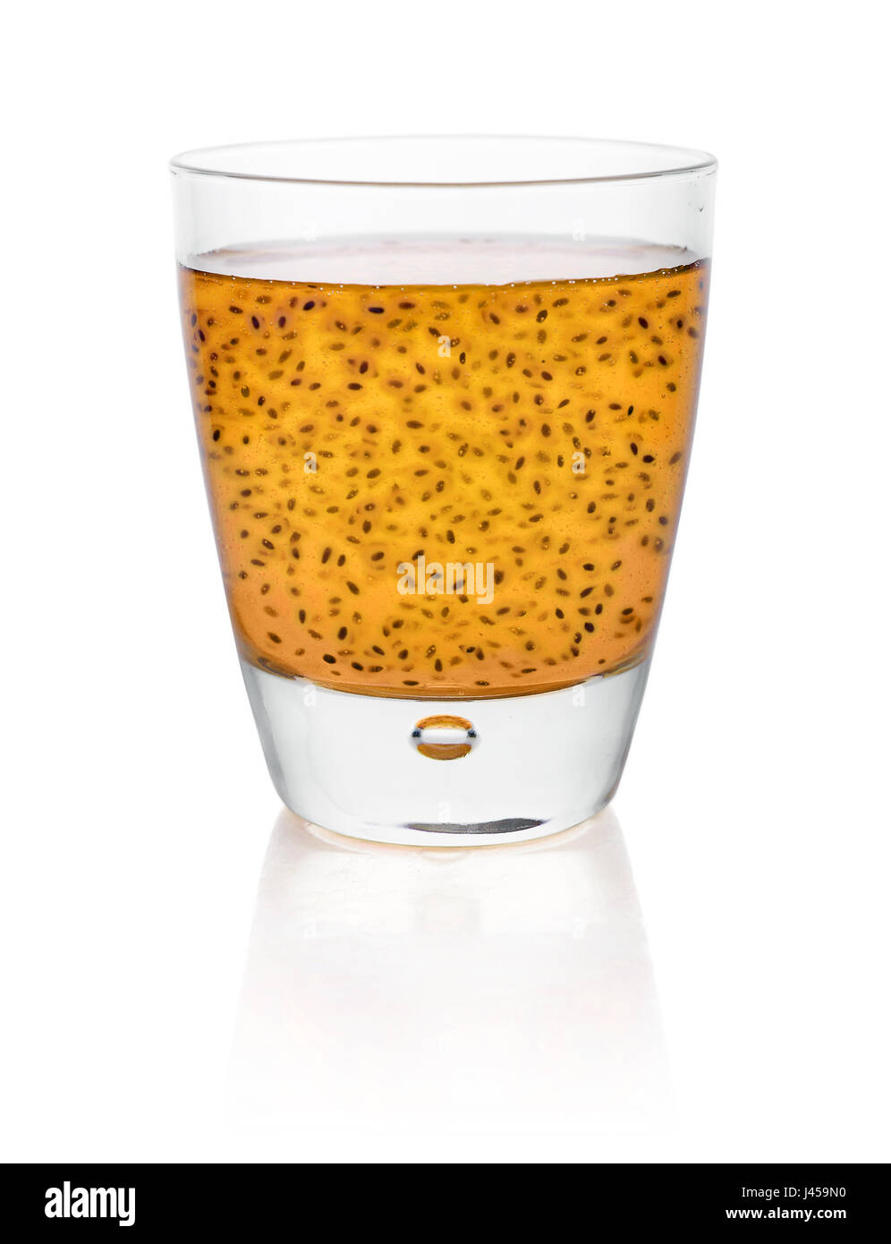 Orange basil seed drink in glass isolated on white background Stock ...