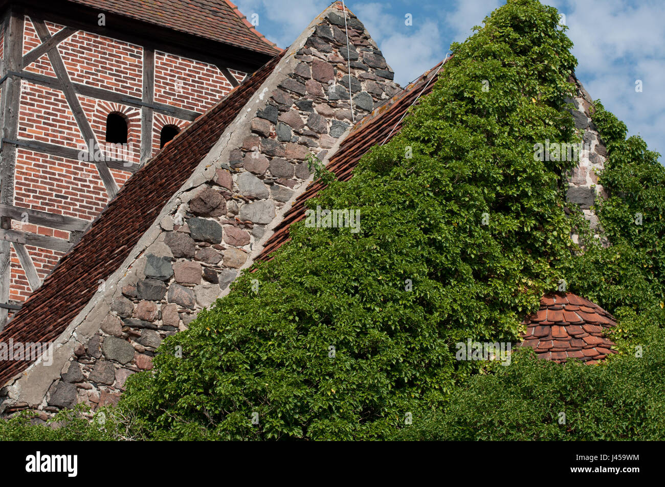 Cobblestone church, early gothic/renaissance in Spaatz, Westhavelland ...
