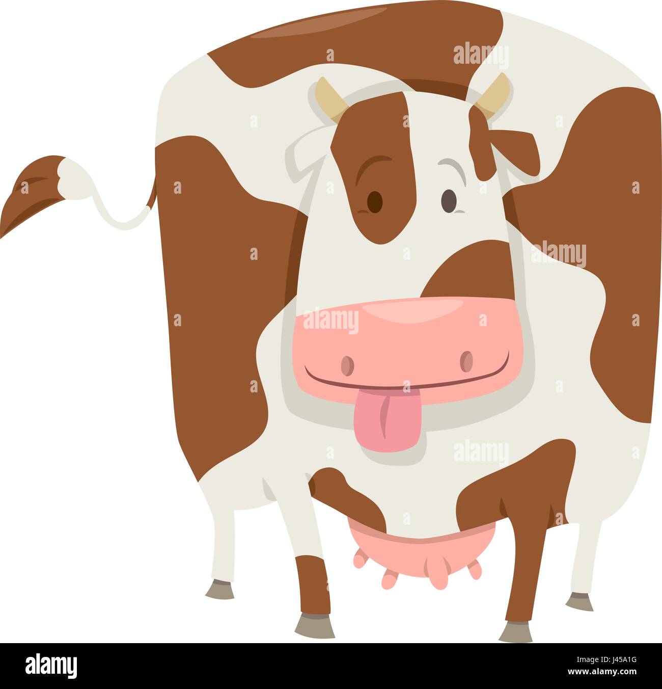 Cartoon Illustration of Cute Spotted Cow Farm Animal Character Stock ...