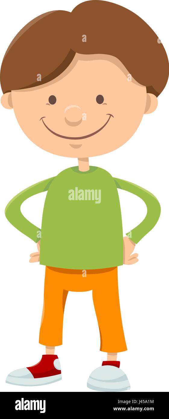Cartoon Illustration of Cute Boy Child Character Stock Vector Image ...