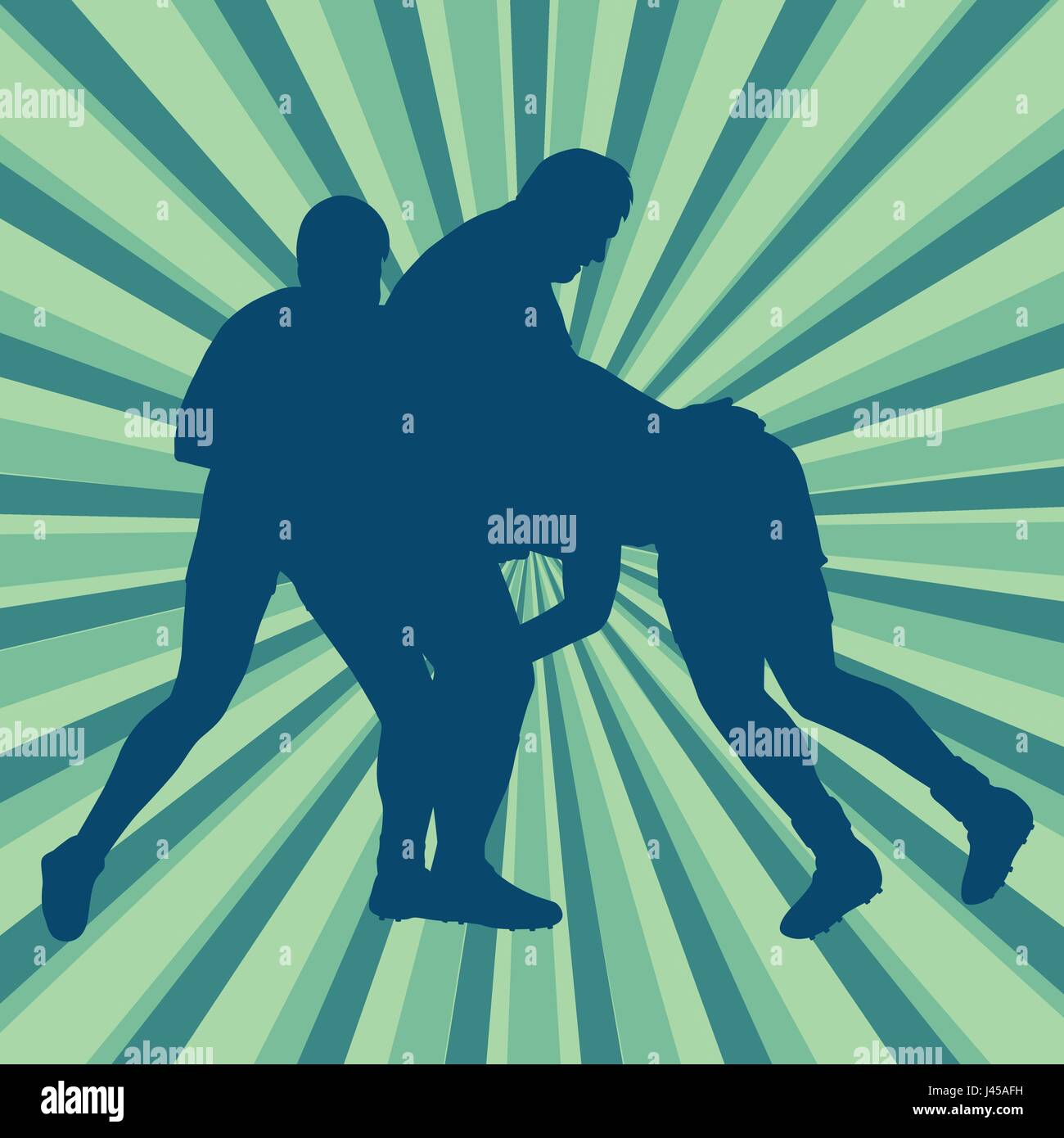 Rugby player man landscape vector background with forest trees Stock ...