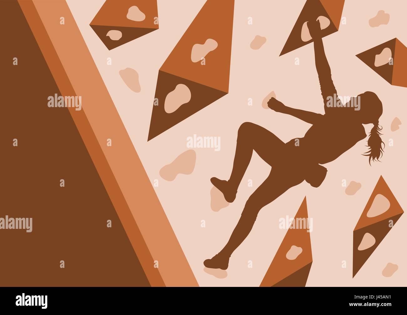 Girl rock climbing vector background abstract poster Stock Vector Image ...