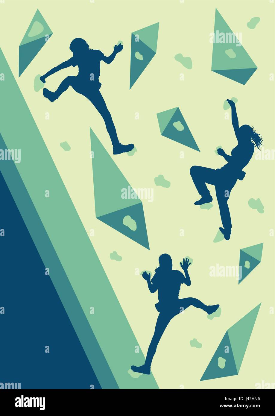 Girl rock climbing vector background abstract poster Stock Vector Image ...