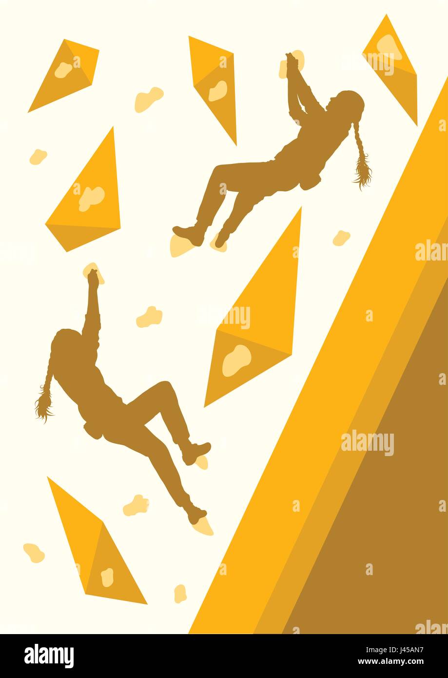 Girl rock climbing vector background abstract poster Stock Vector Image ...