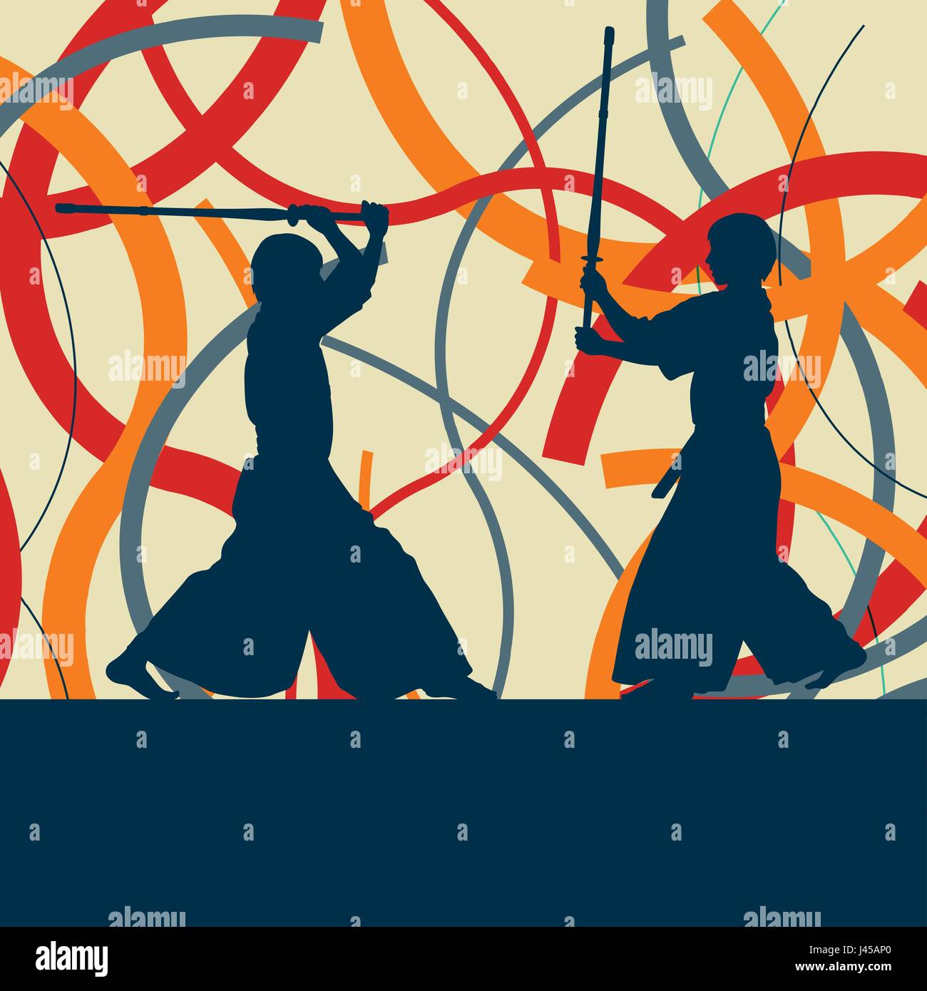 Kendo fighter in uniform vector background Stock Vector Image & Art - Alamy