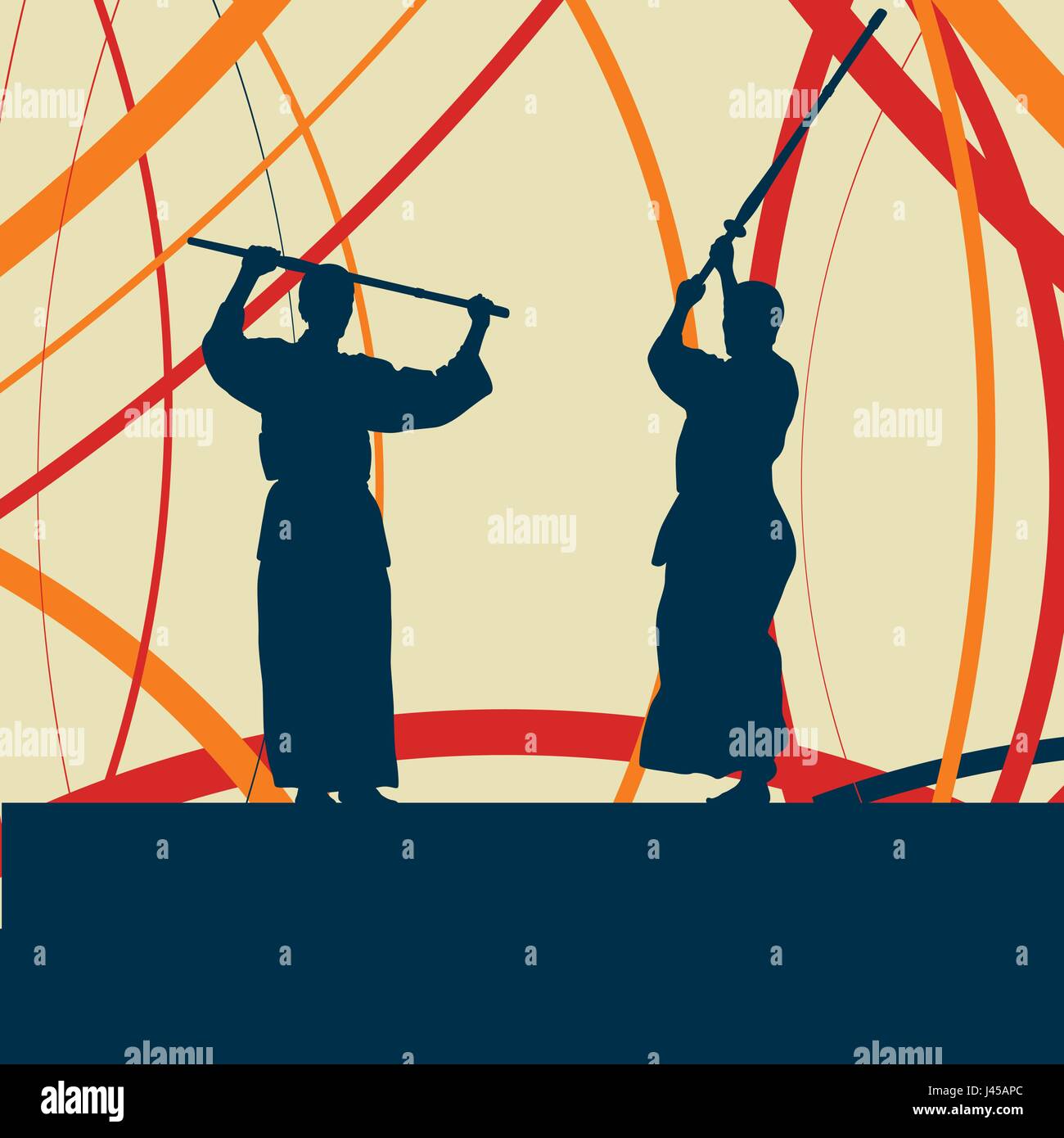 Kendo fighter in uniform vector background Stock Vector Image & Art - Alamy