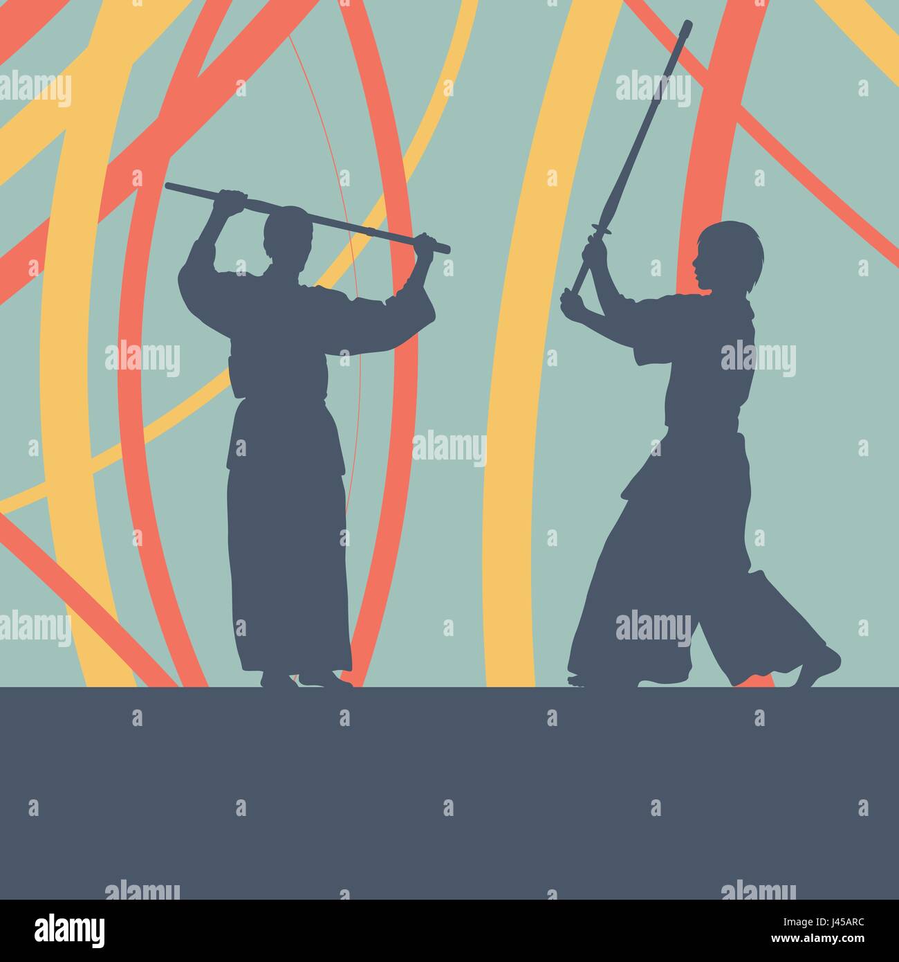 Kendo fighter in uniform vector background Stock Vector Image & Art - Alamy