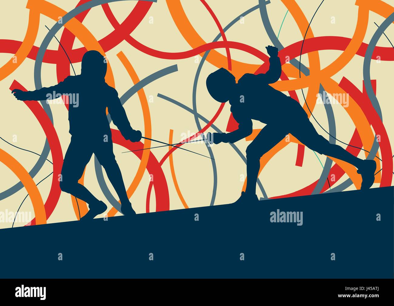 Fencing player fight abstract vector background Stock Vector Image ...