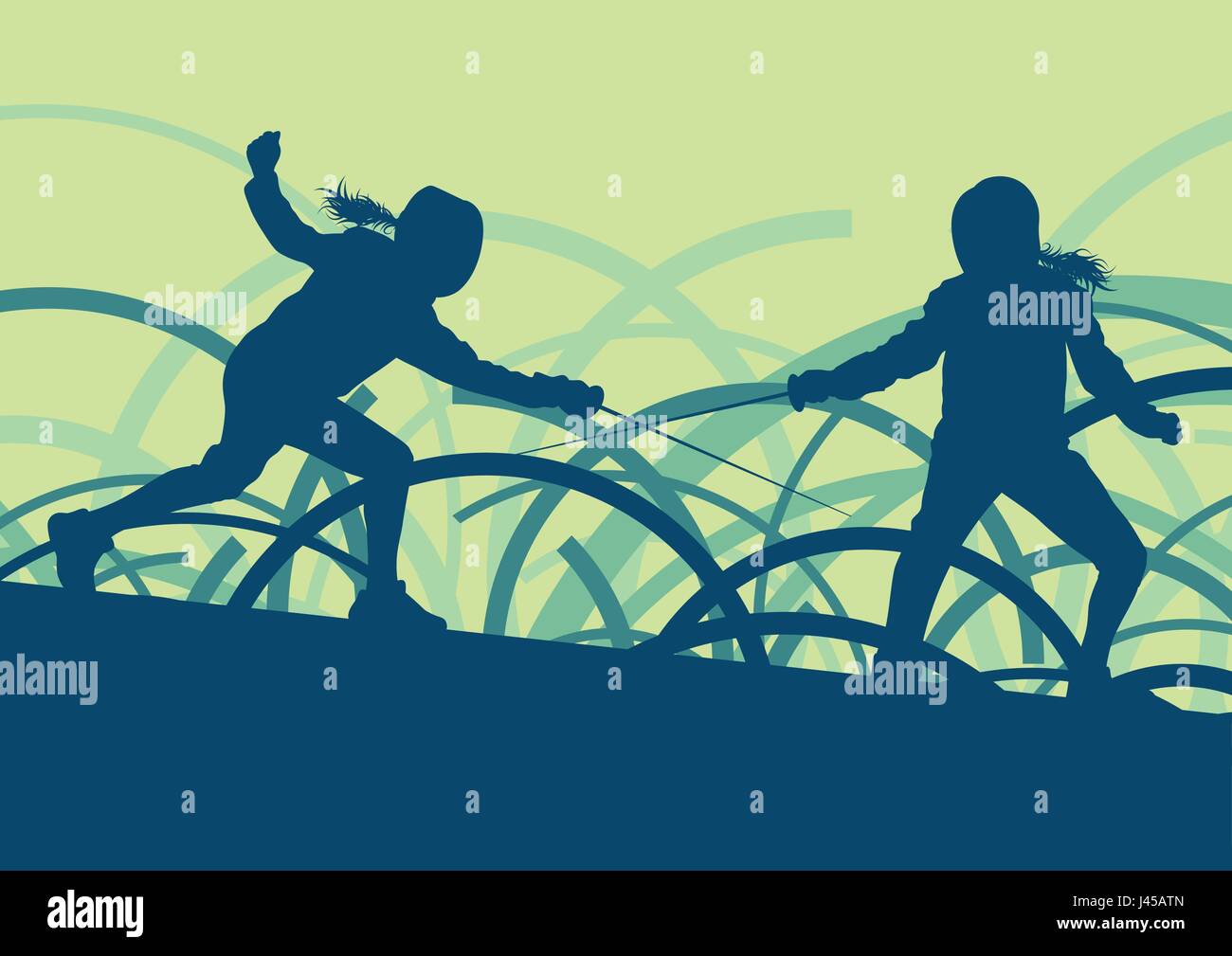 Fencing player fight abstract vector background Stock Vector Image ...