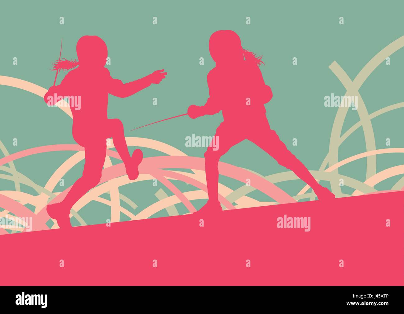Fencing player fight abstract vector background Stock Vector Image ...