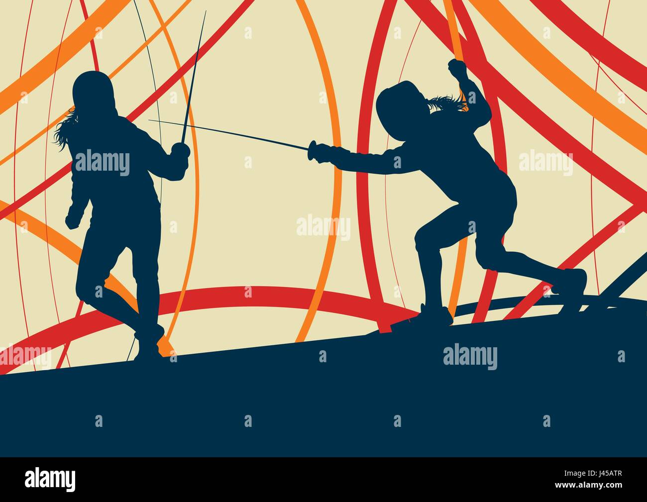 Fencing player fight abstract vector background Stock Vector Image ...