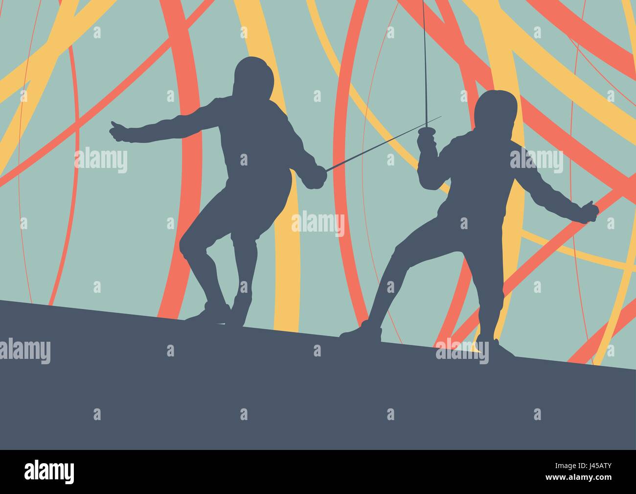 Fencing player fight abstract vector background Stock Vector Image ...