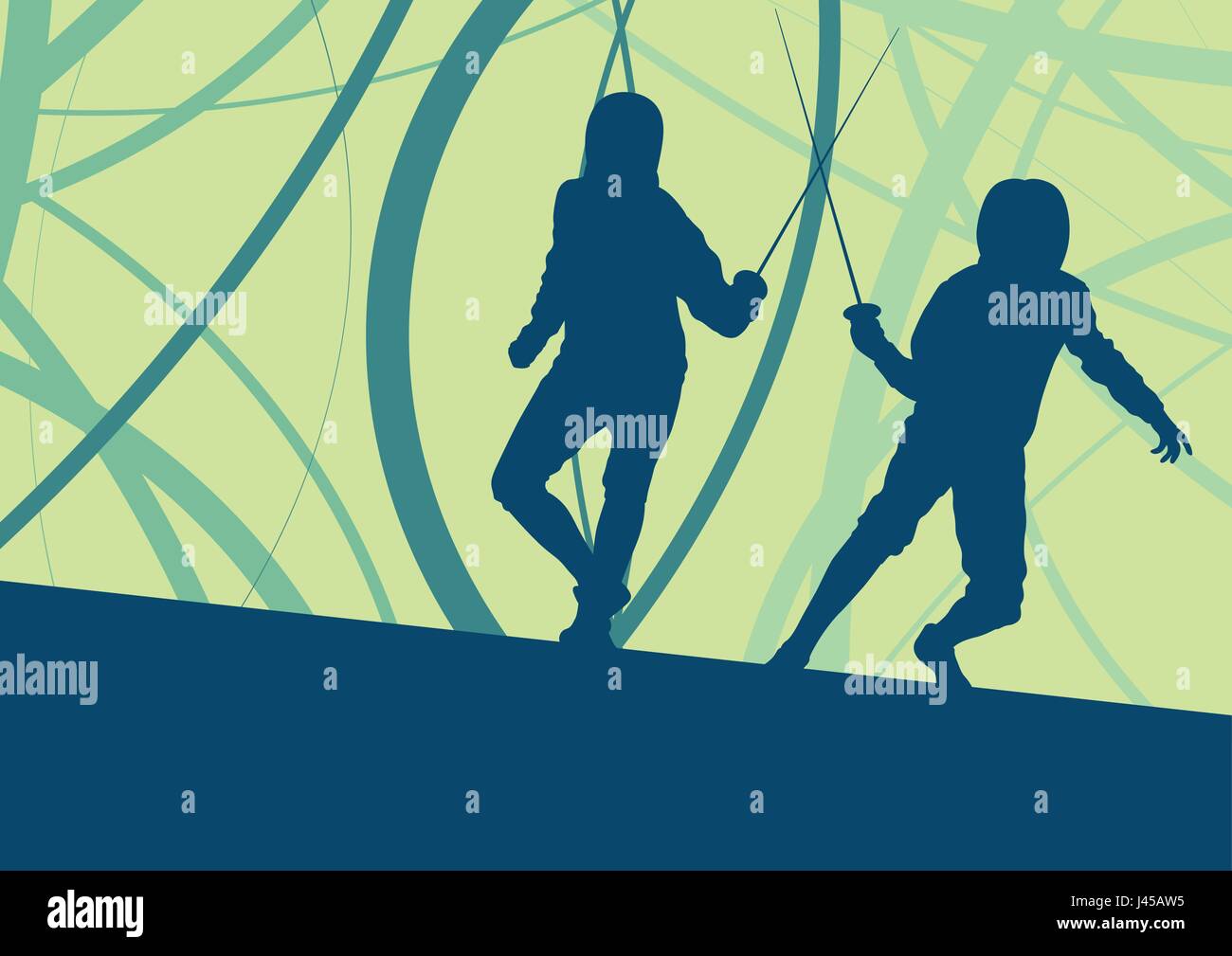 Fencing player fight abstract vector background Stock Vector Image ...