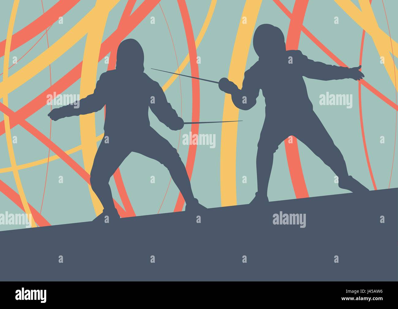 Fencing player fight abstract vector background Stock Vector Image ...
