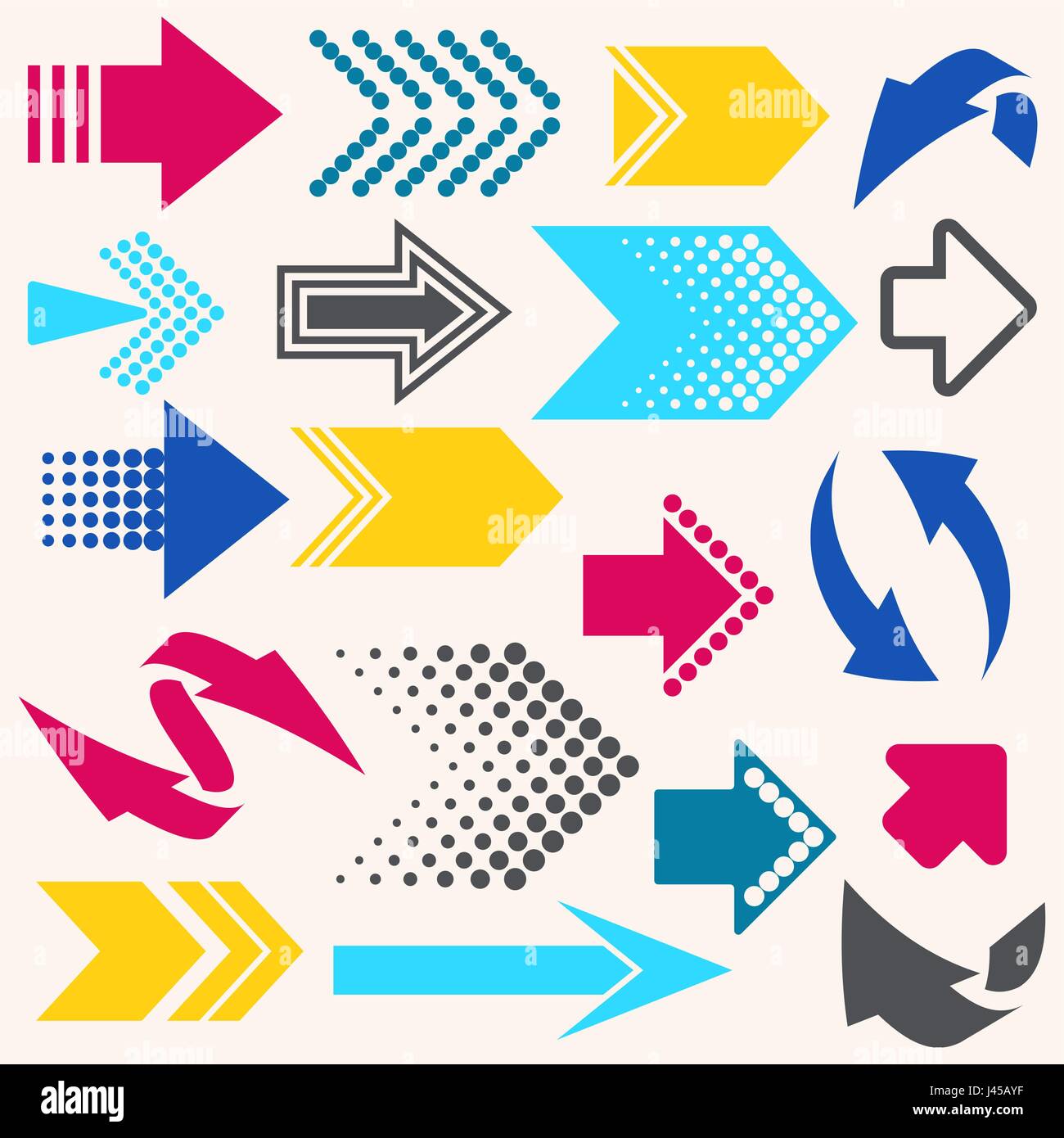 Set of various vector colorful arrow sign icons Stock Vector Image ...