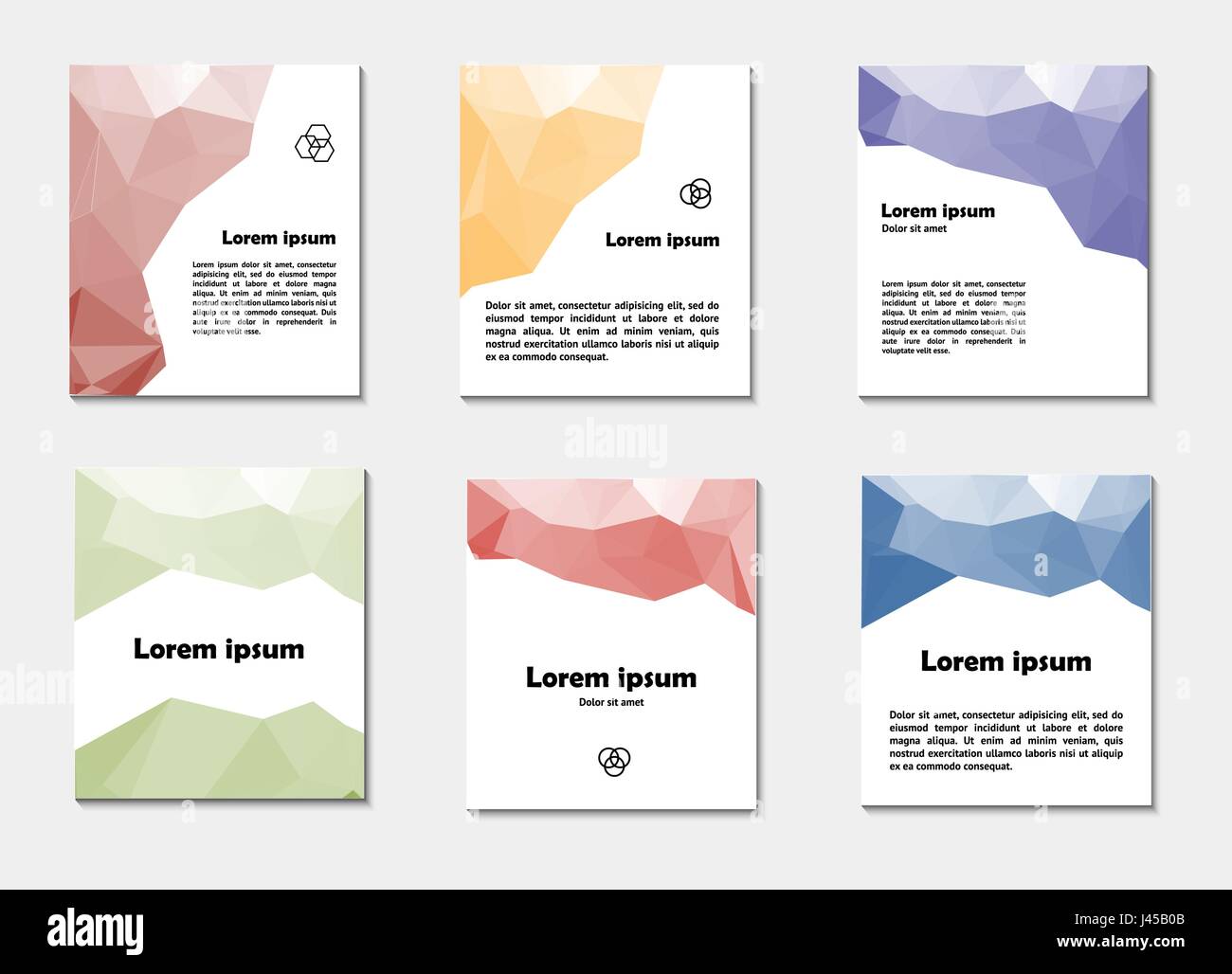 Set Of Flyer Brochure Design Templates Geometric Triangular Abstract Modern Backgrounds