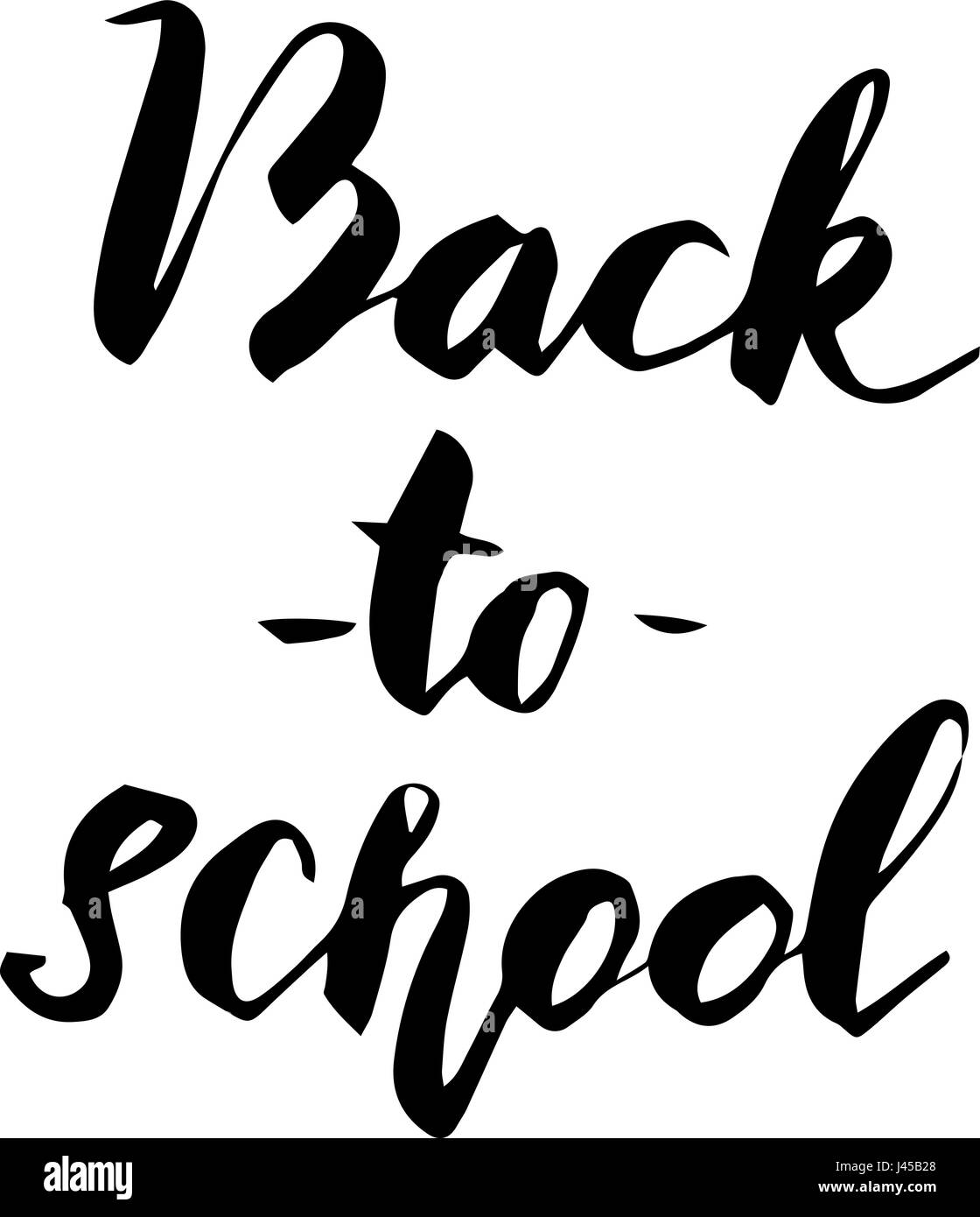 Back to school - lettering calligraphy phrase, handwritten text ...
