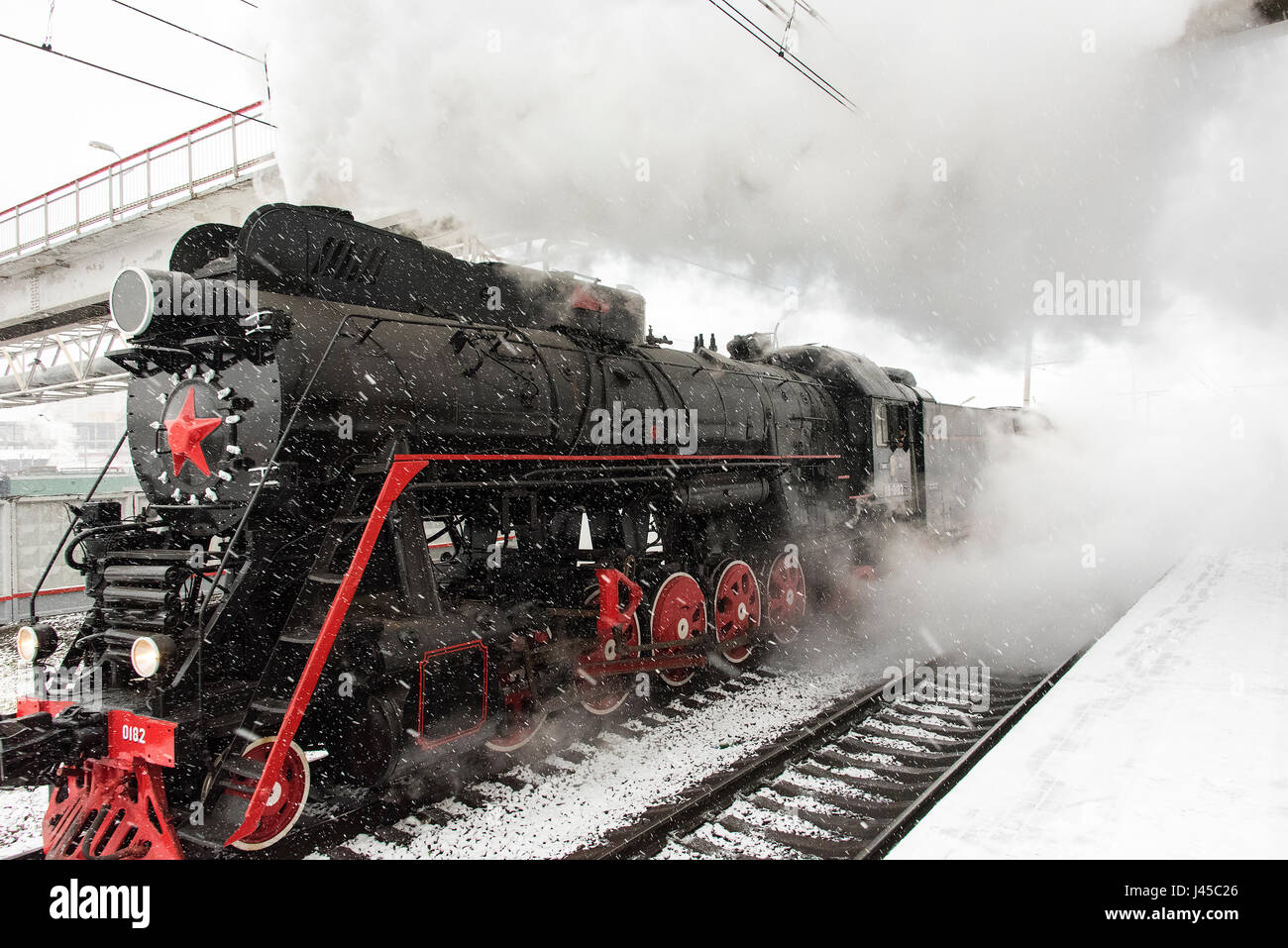 Soviet era steam locomotive hi-res stock photography and images - Alamy