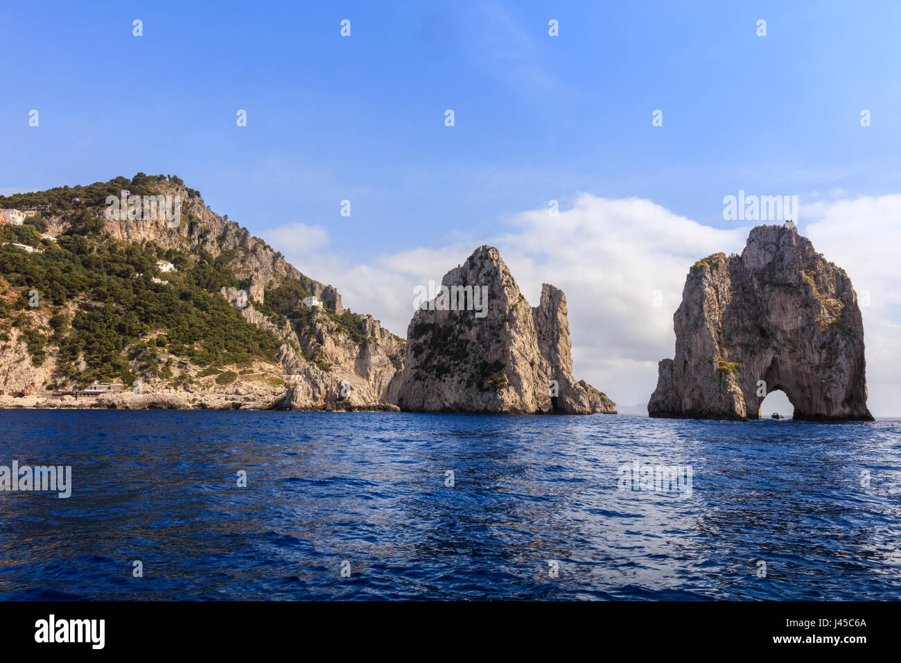 View on Faraglioni rocks from Capri island, Italy Stock Photo - Alamy