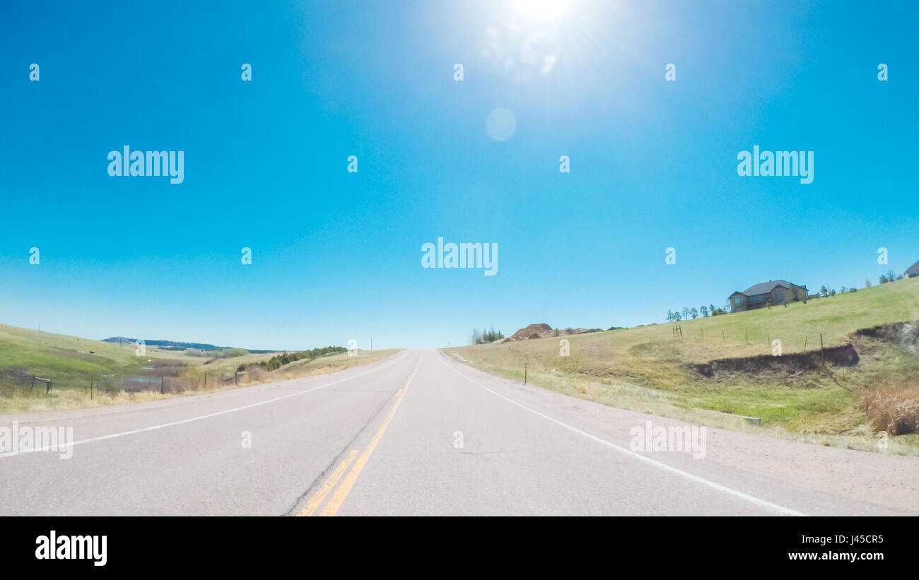POV point of view - Driving through countryside in Eastern Colorado ...
