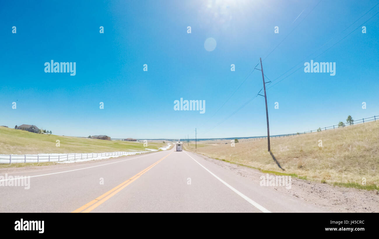 POV point of view - Driving through countryside in Eastern Colorado ...