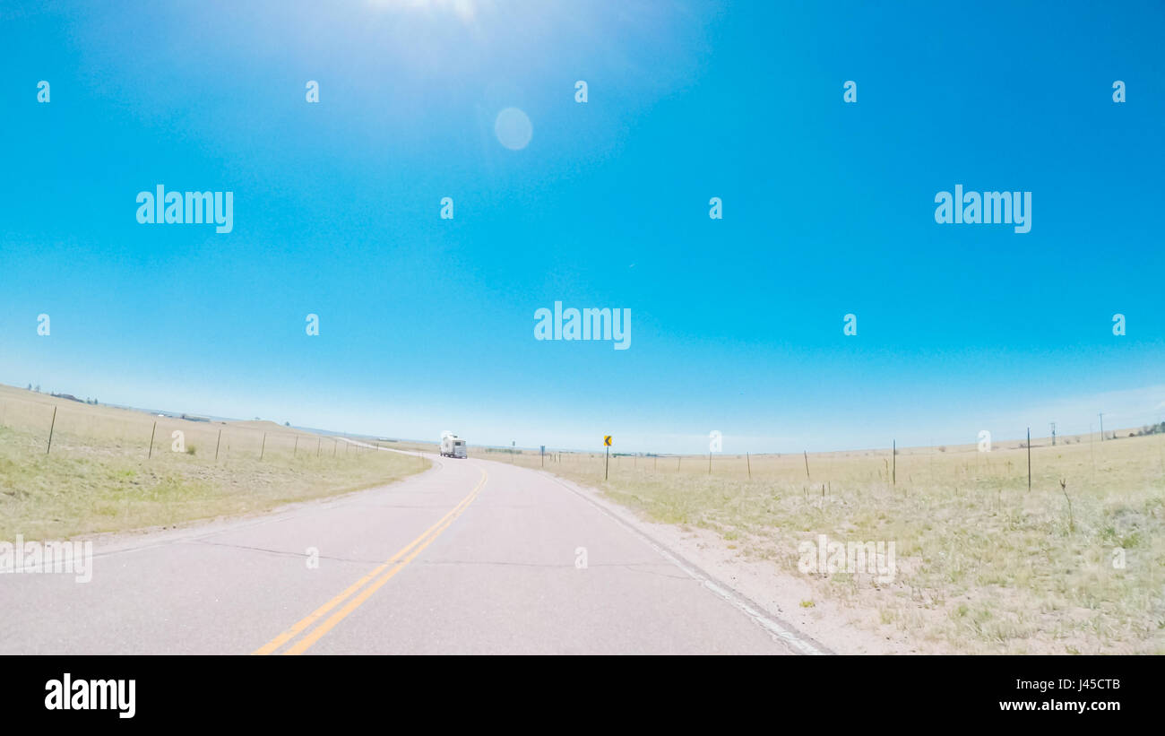 POV point of view - Driving through countryside in Eastern Colorado ...