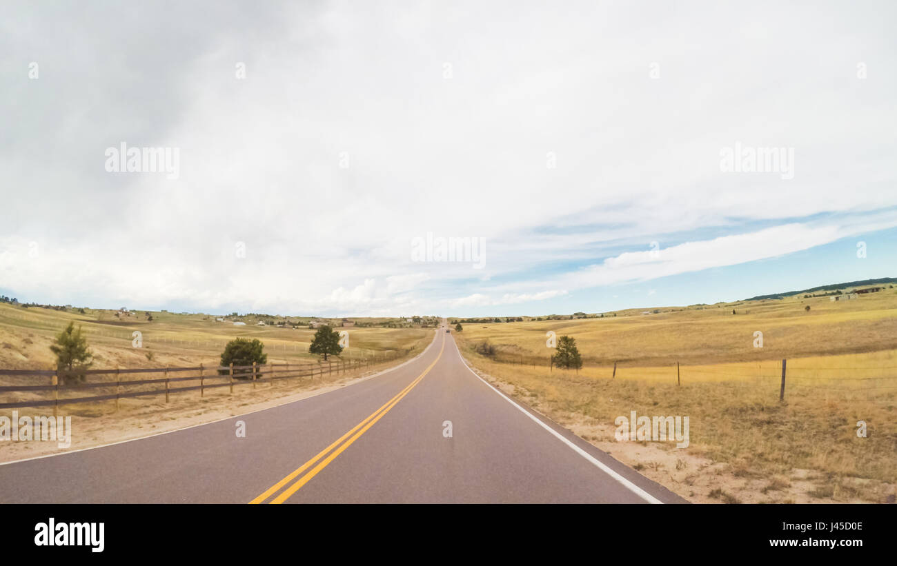 POV point of view - Driving through countryside in Eastern Colorado ...