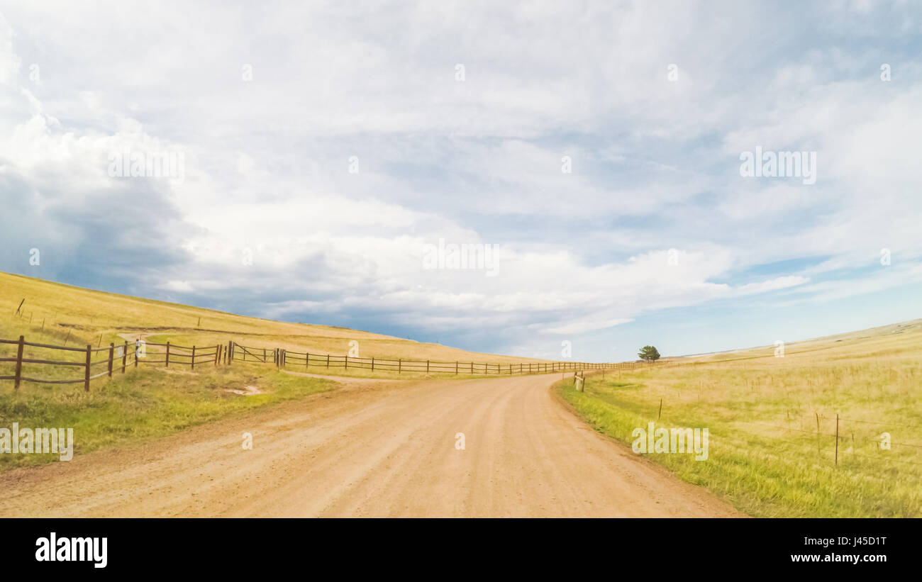POV point of view - Driving through countryside in Eastern Colorado ...