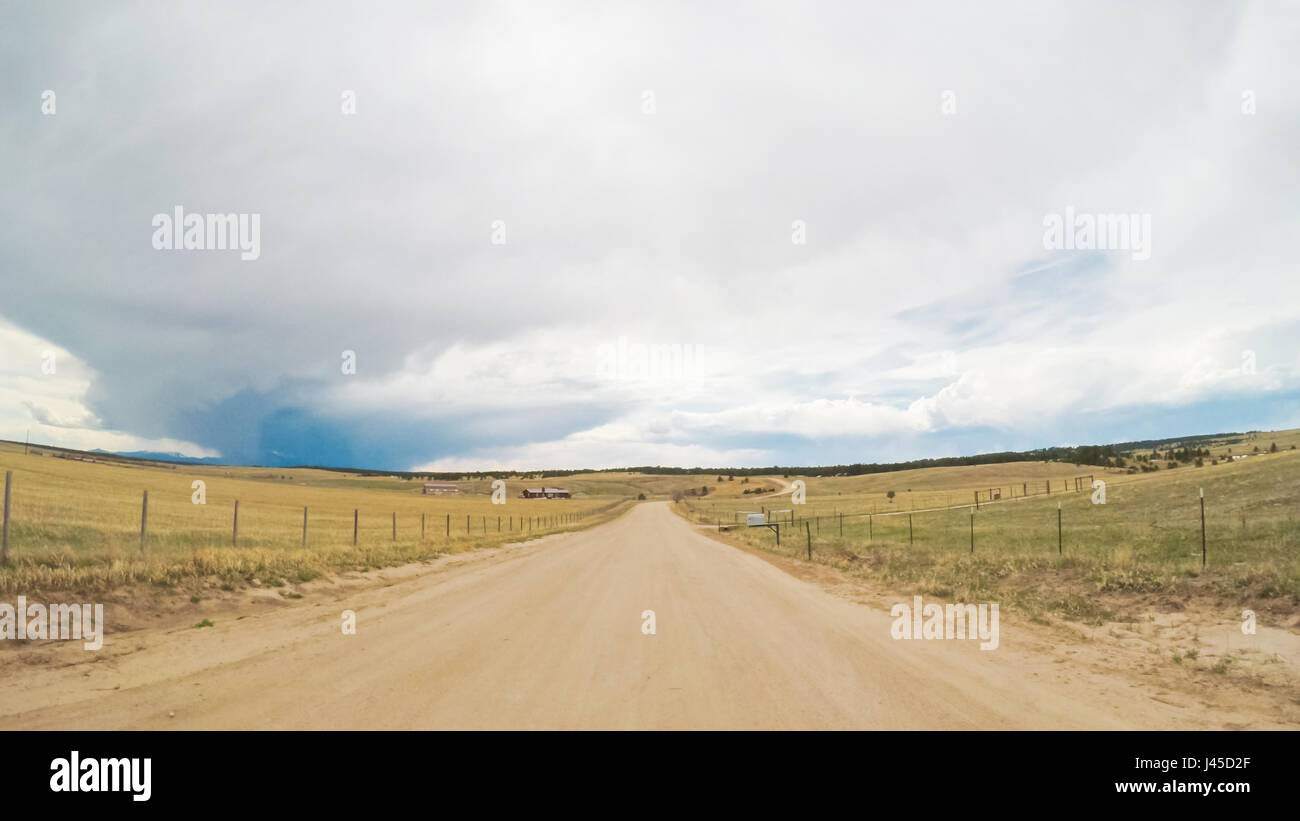 POV point of view - Driving through countryside in Eastern Colorado ...