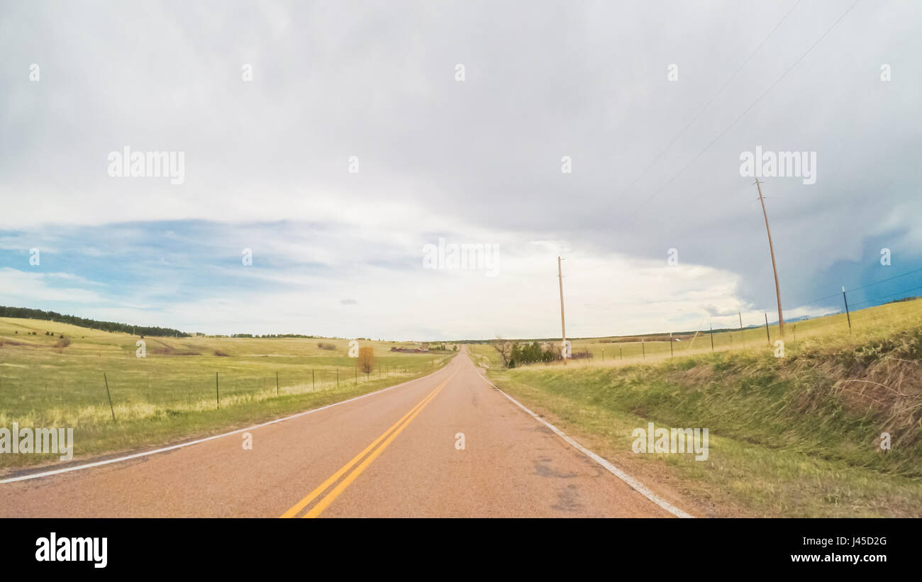 POV point of view - Driving through countryside in Eastern Colorado ...