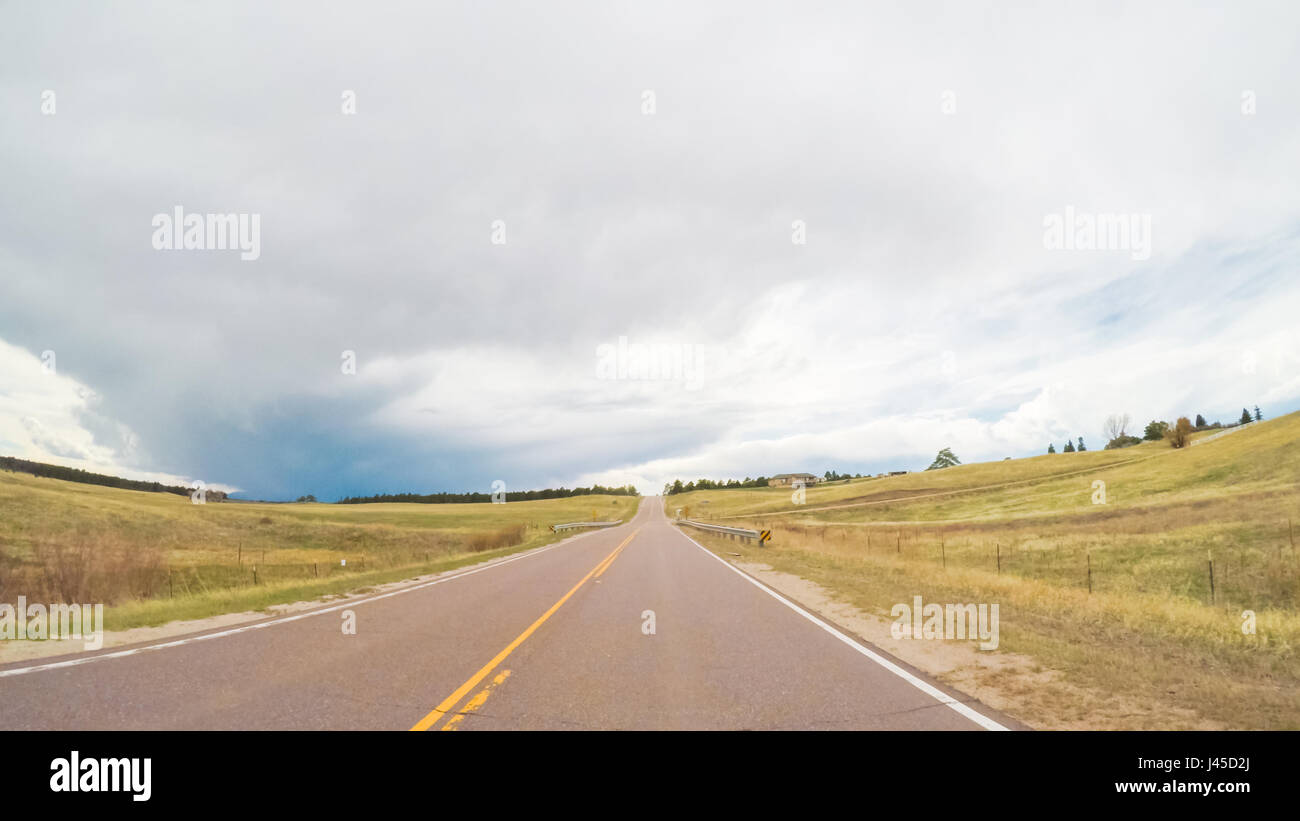 POV point of view - Driving through countryside in Eastern Colorado ...