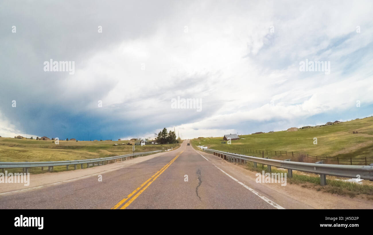 POV point of view - Driving through countryside in Eastern Colorado ...